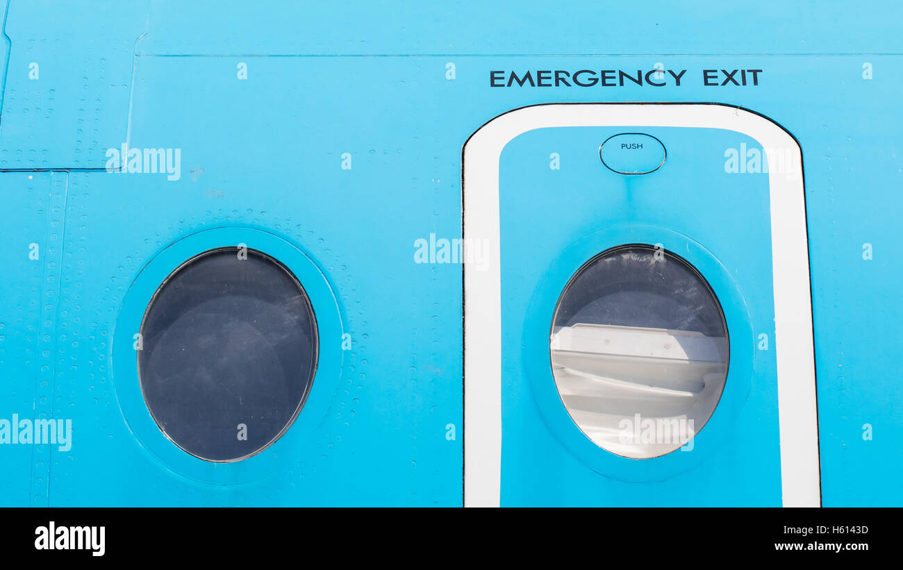 Airplane exit door window hi-res stock photography and images - Alamy