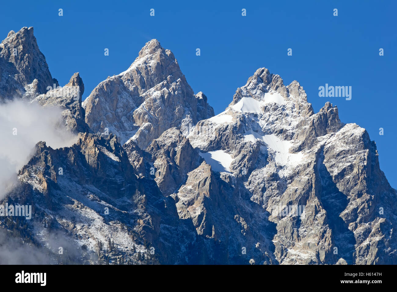 Mount Moran in the Grand Teton National Park, Wyoming, USA Stock Photo ...