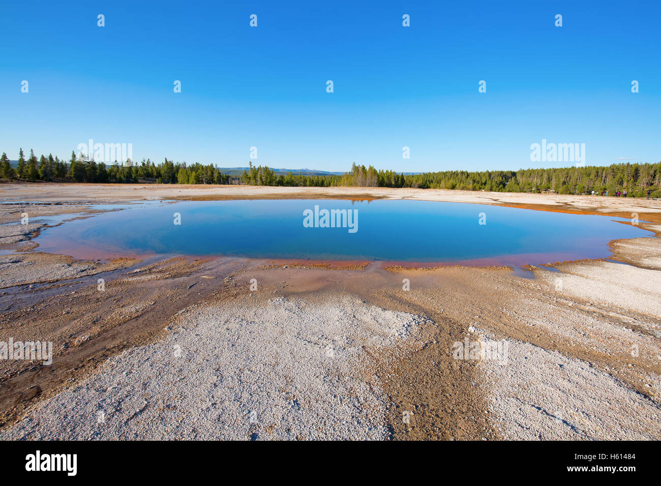 Colorful hot water pool in the Yellowstone National park, USA Stock ...