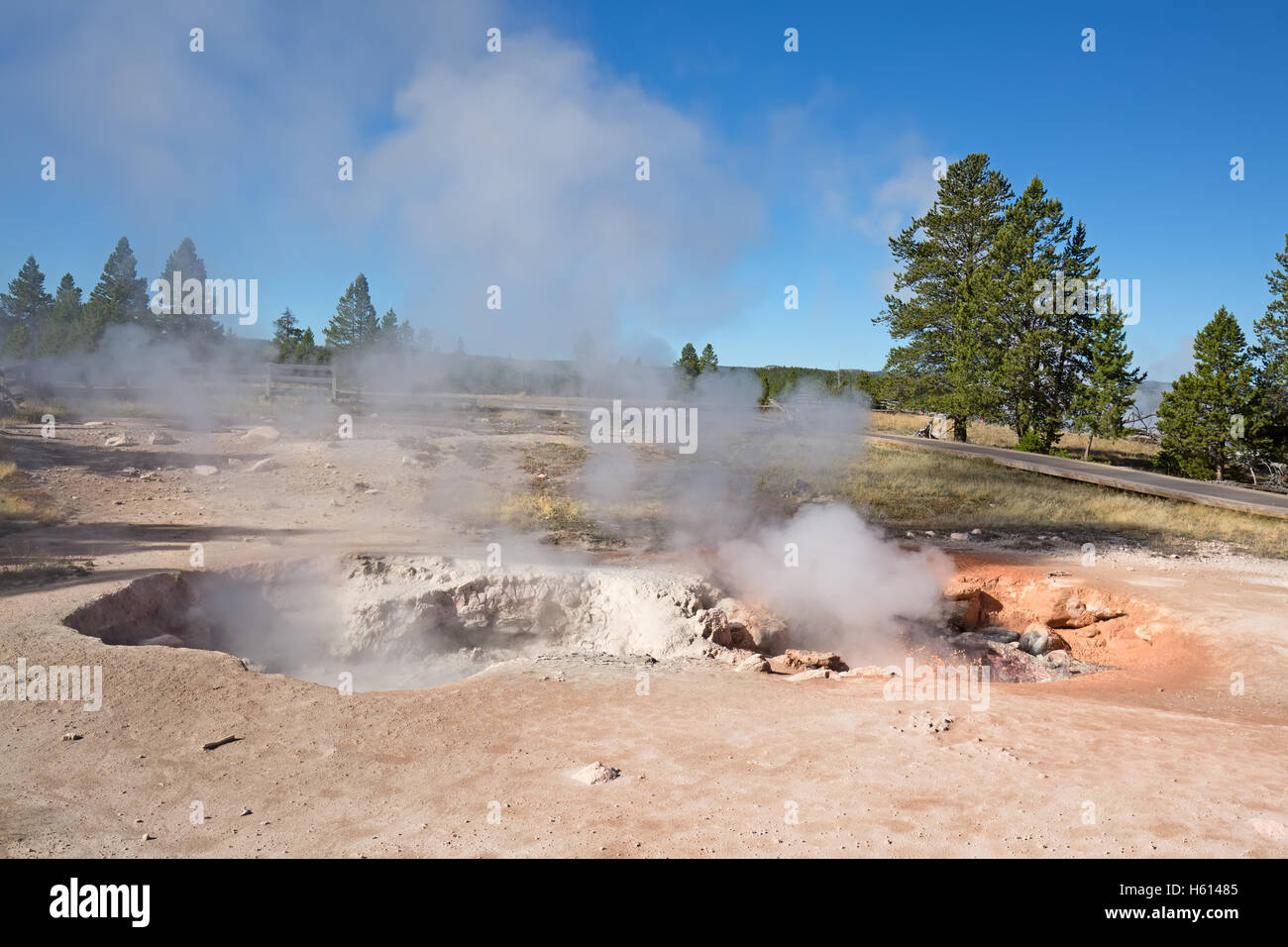 Colorful hot water pool in the Yellowstone National park, USA Stock ...