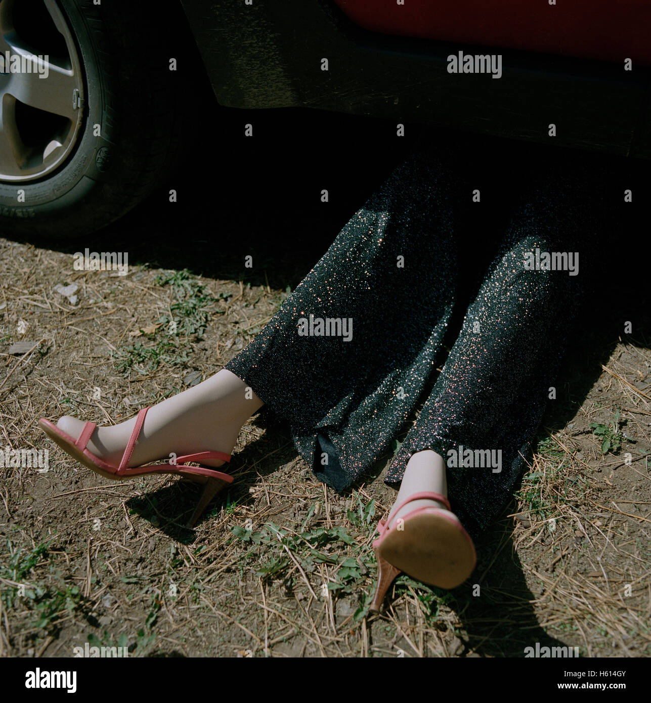 Repair under the car hi-res stock photography and images - Alamy