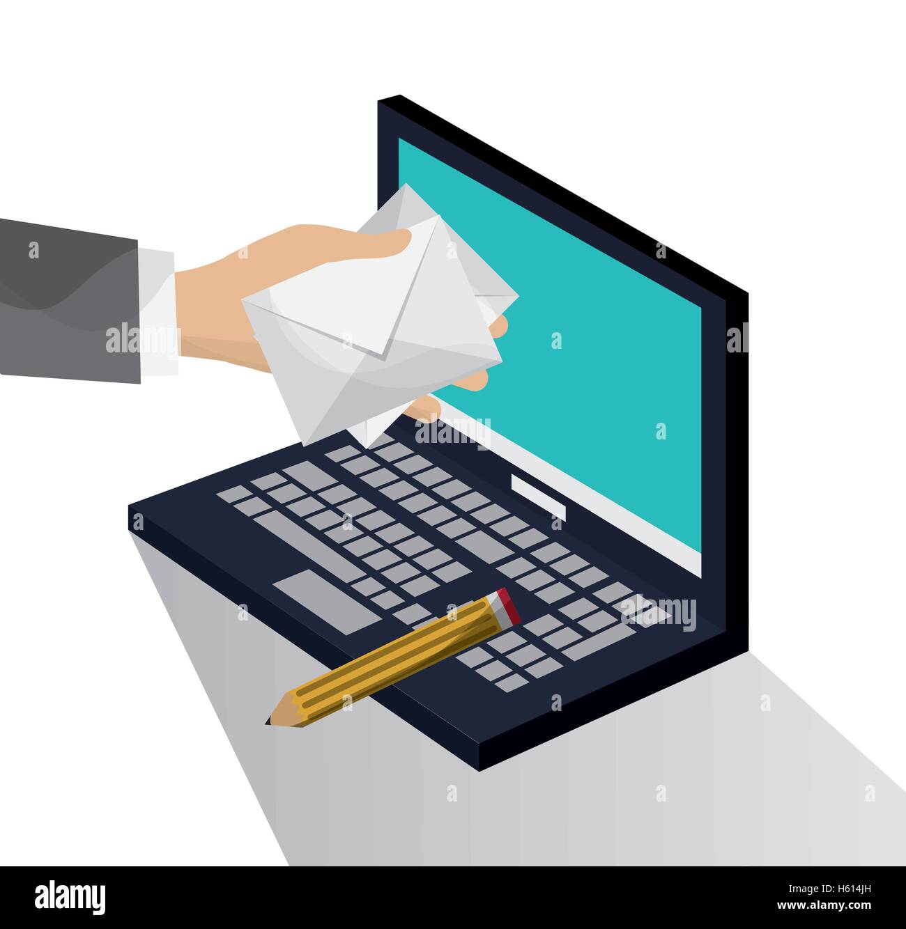Package and laptop of delivery design Stock Vector Image & Art - Alamy