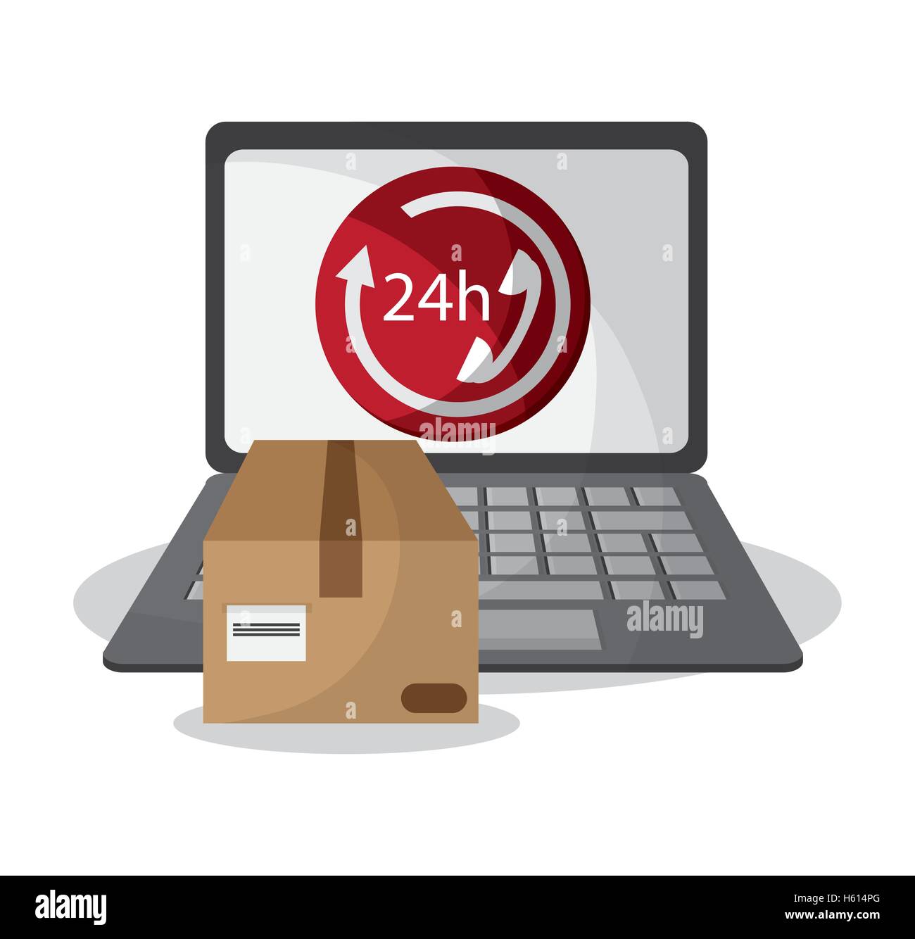 Worker laptop logistic delivery Stock Vector Images - Alamy