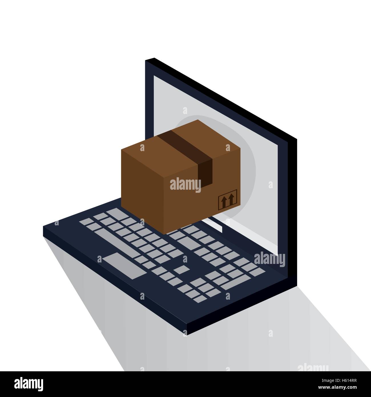 Package and laptop of delivery design Stock Vector Image & Art - Alamy