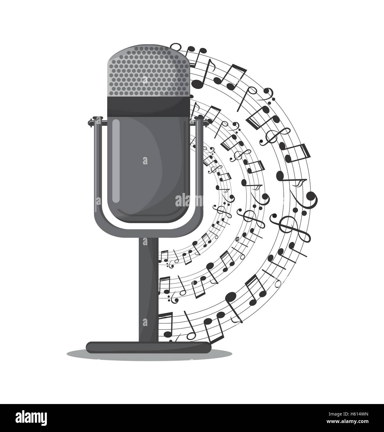 Microphone and music notes design Stock Vector Image & Art - Alamy