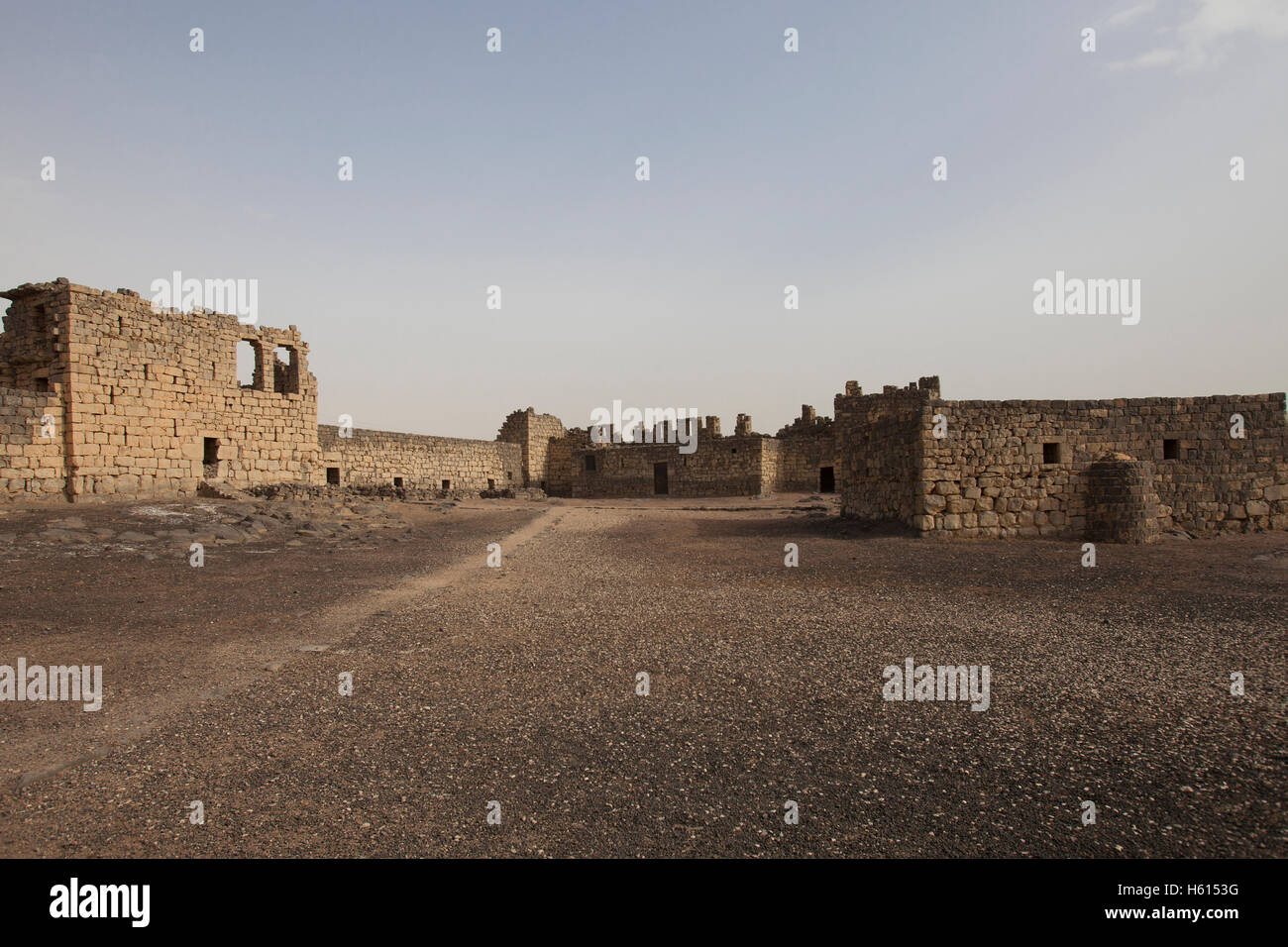 Ruins of Qasr al-Azraq built by the Ayyubids in the 13th century using ...