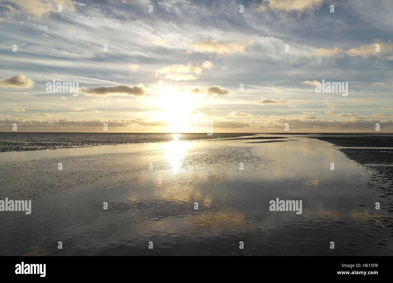 White rays shining sea water channel centre mid distance hi-res stock ...