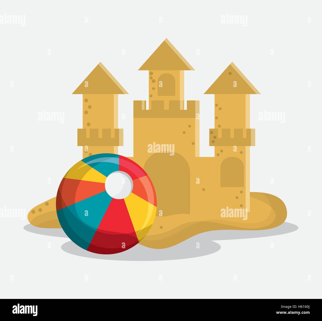 Sand castle of summer and vacation design Stock Vector Image & Art - Alamy
