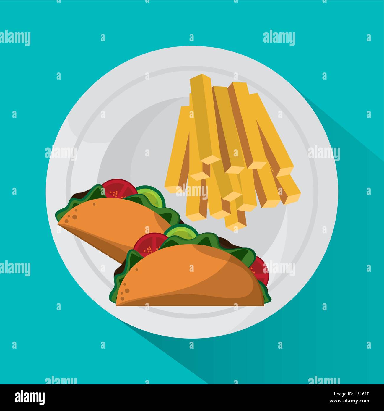 French fries and taco design Stock Vector Image & Art - Alamy