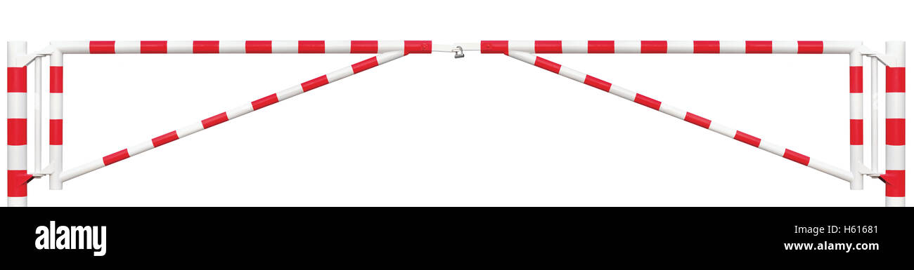 Gated Road Double Traffic Barrier Panorama Closeup, Roadway Gate Bar In ...