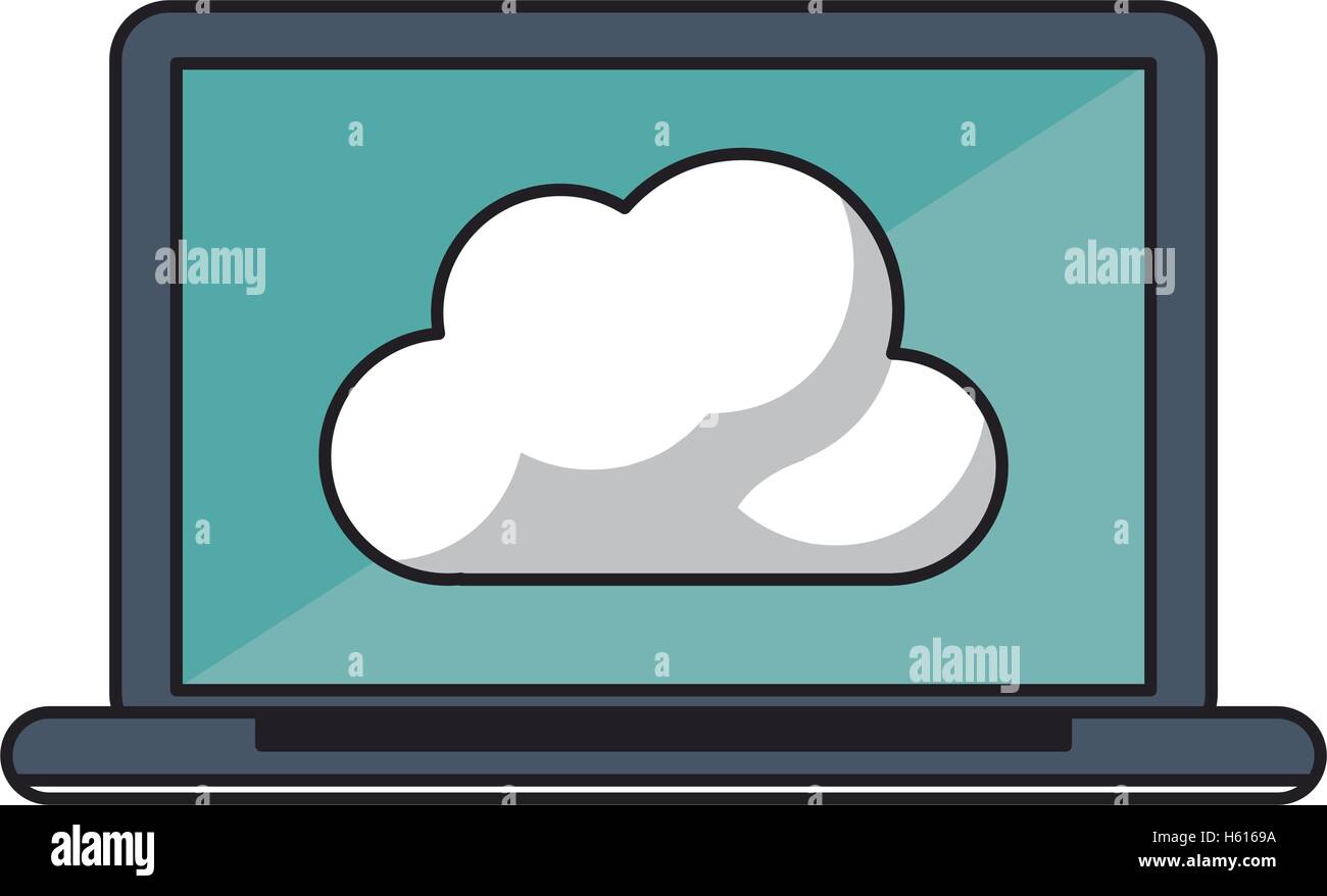 Isolated cloud inside laptop design Stock Vector Image & Art - Alamy