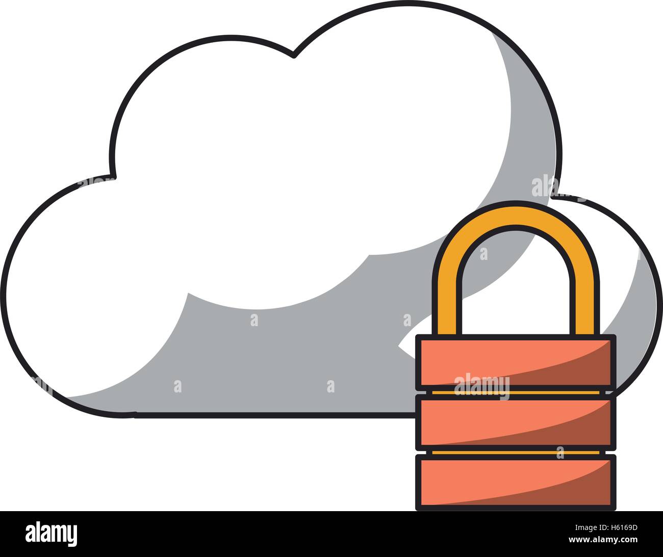 Isolated cloud with padlock design Stock Vector Image & Art - Alamy