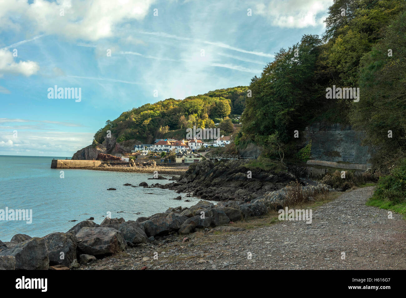 Landscape depicting the beautiful south west coastal path at Babbacombe ...