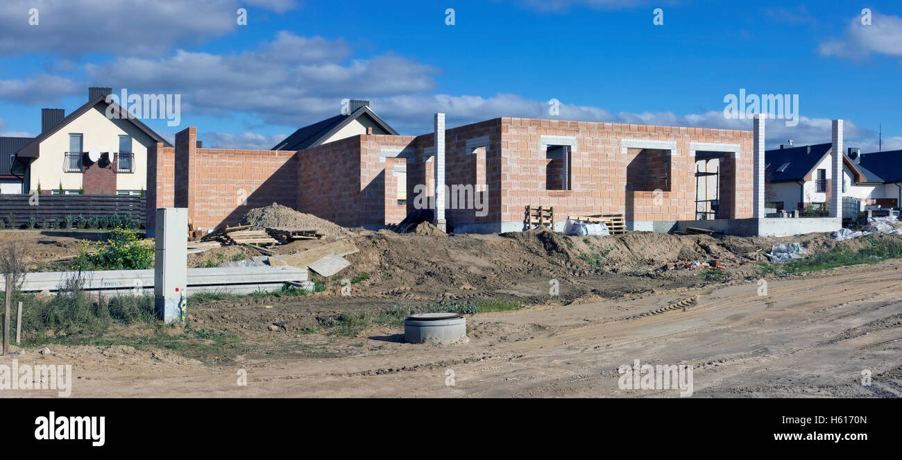 VILNIUS, LITHUANIA - OCTOBER 16, 2016: New cottages and houses of ...