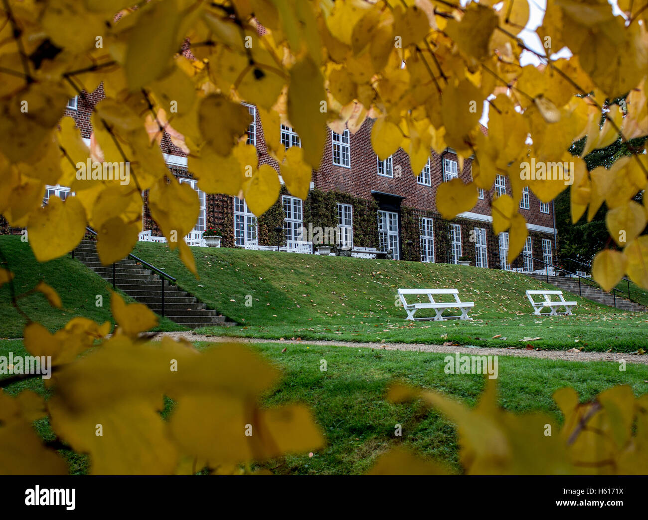 Fall at the old castle Stock Photo - Alamy