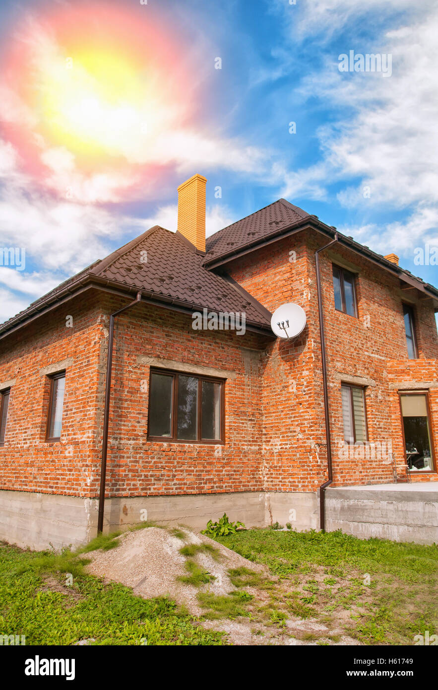 brick house under construction Stock Photo - Alamy