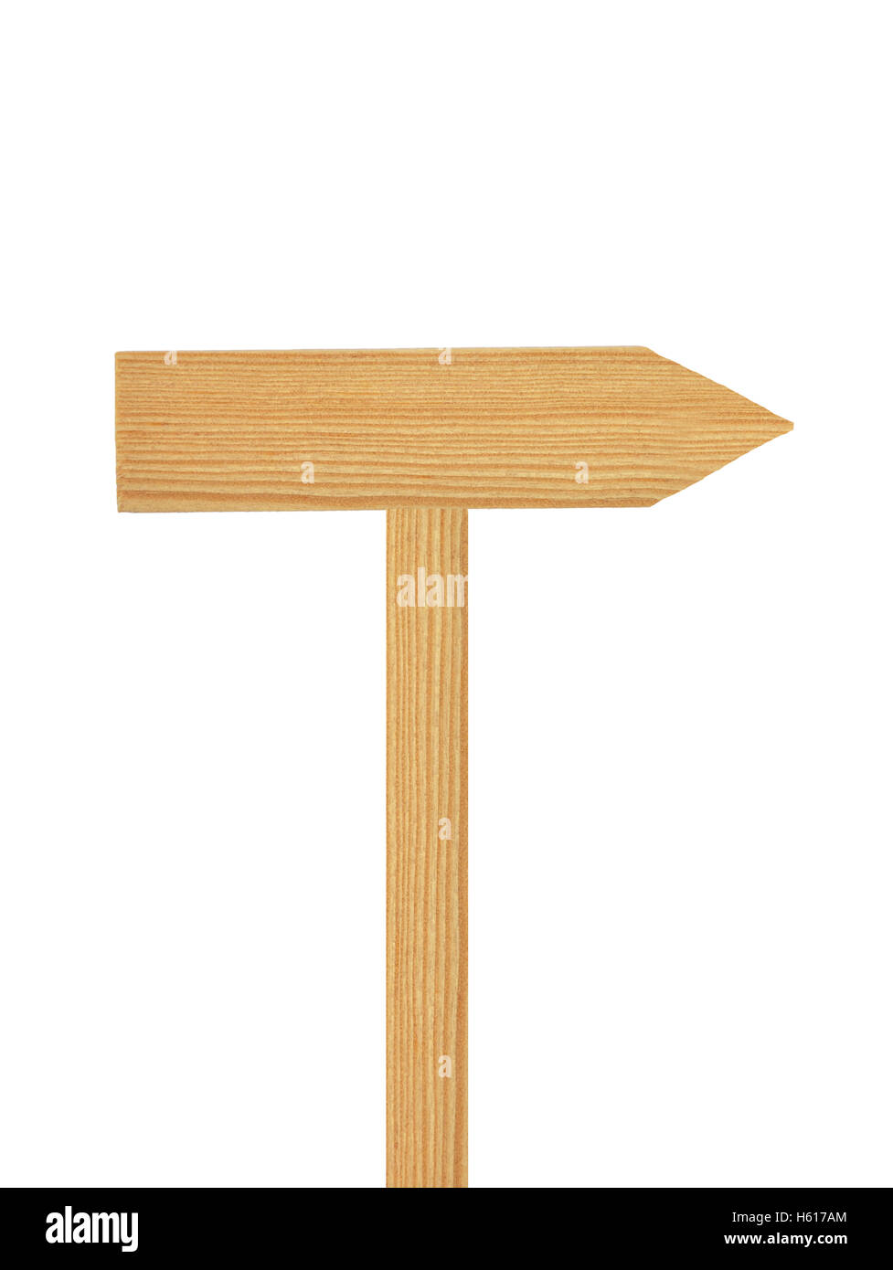 Wooden direction arrow on timber needle Stock Photo - Alamy