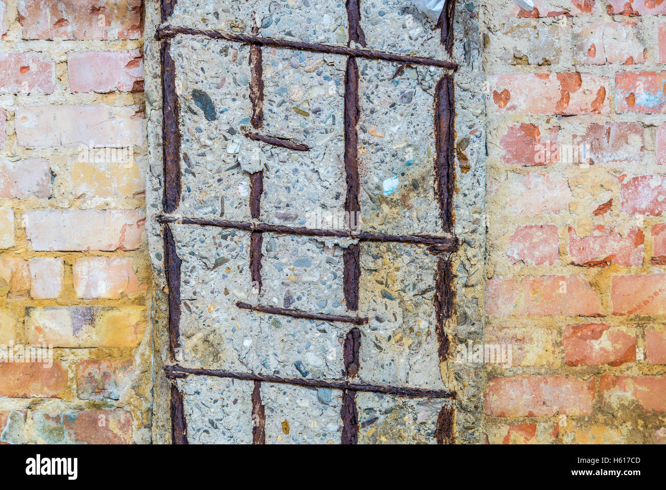 Concrete, masonry, masonry, rusted, become visible, aging, building ...