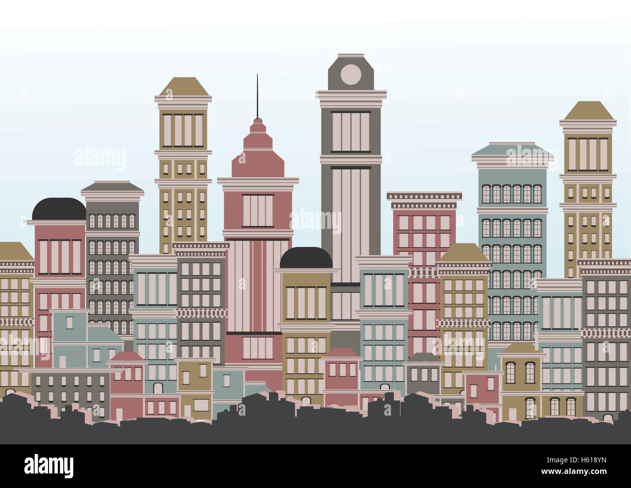 Town City Street - Vector Illustration Stock Vector Image & Art - Alamy