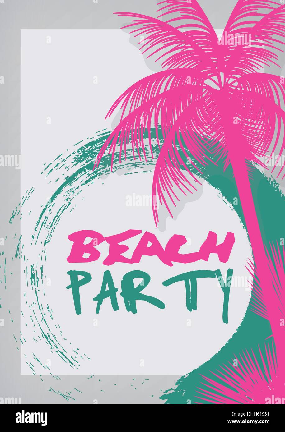 Summer Beach Party Flyer Template Vector Illustration Stock Vector