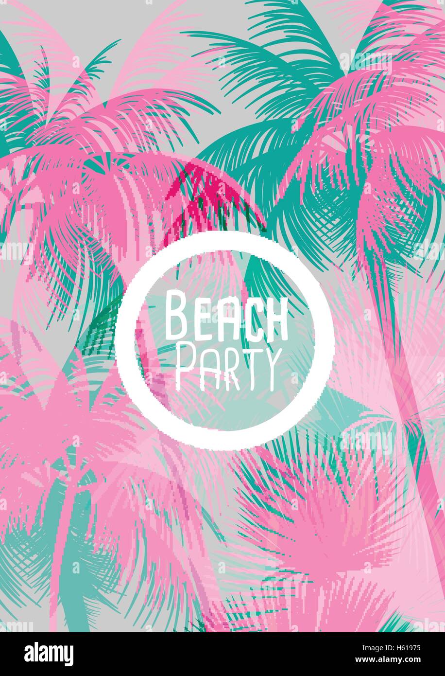 Tropical Background with Palm Tree - Vector Illustration Stock Vector ...