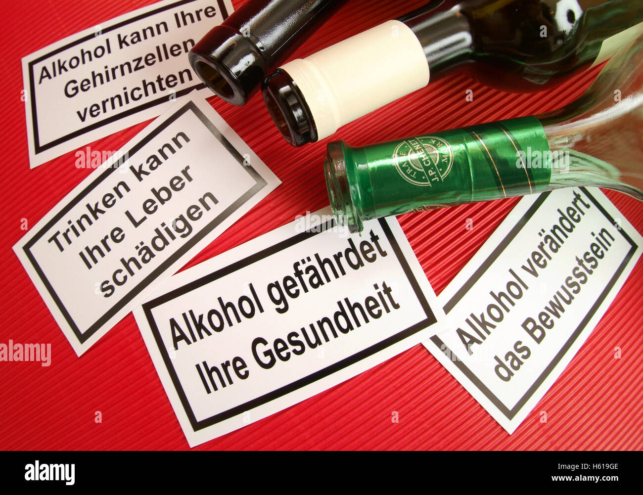 Warning notices for alcohol Stock Photo - Alamy
