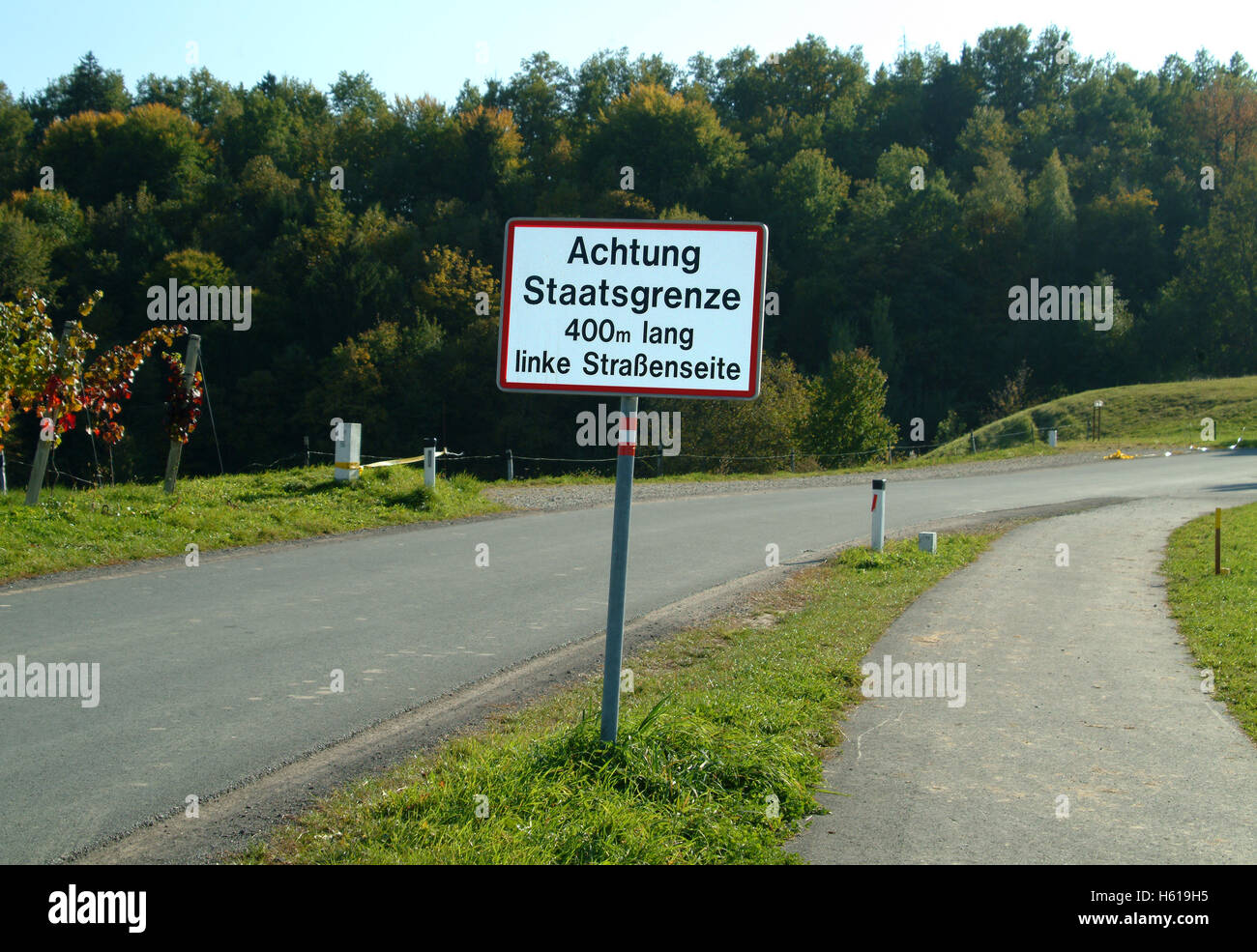 Shield national border in Styria Stock Photo - Alamy