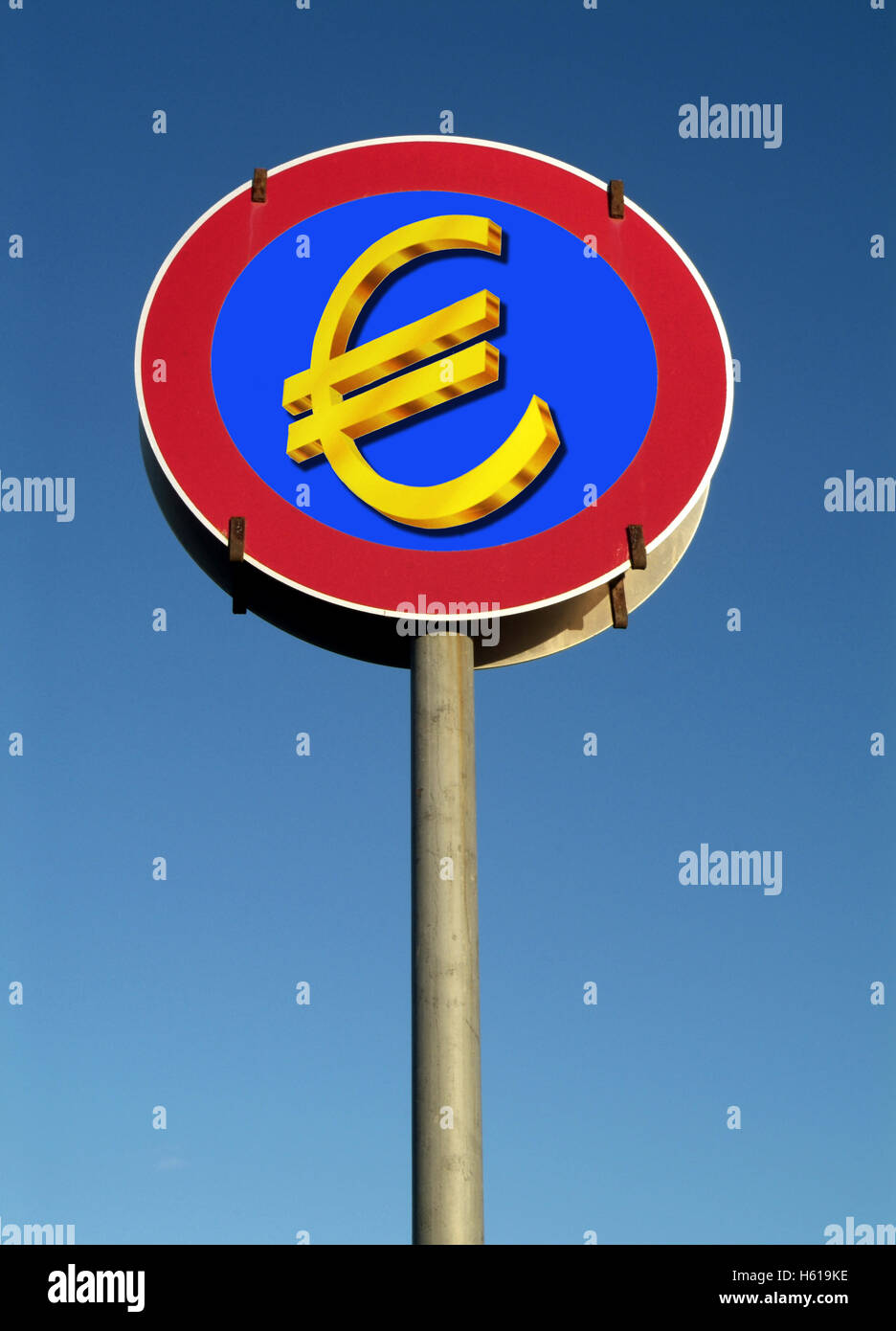 Traffic sign, symbolic for Euro Stock Photo - Alamy