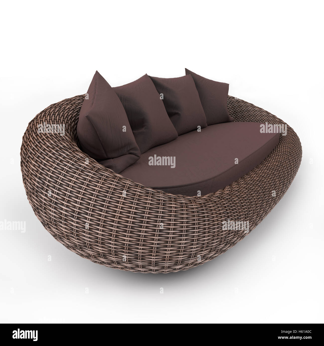 Wicker rattan sofa Stock Photo - Alamy