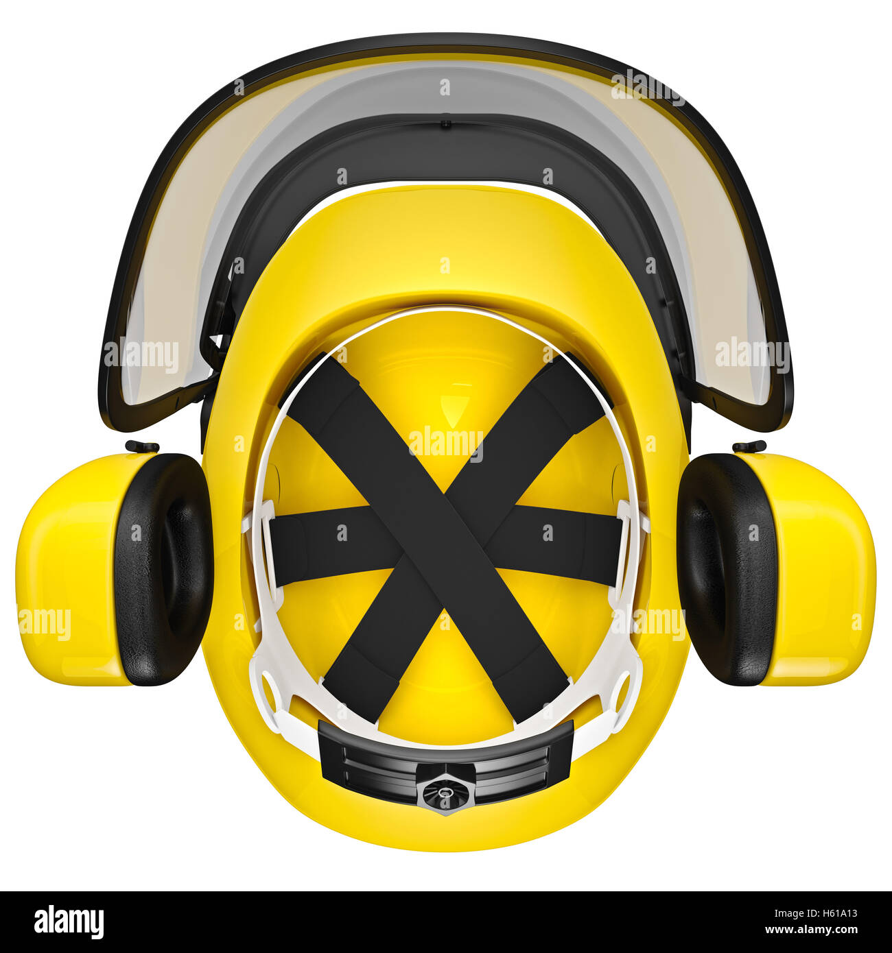 Headphones yellow construction helmet Cut Out Stock Images & Pictures ...
