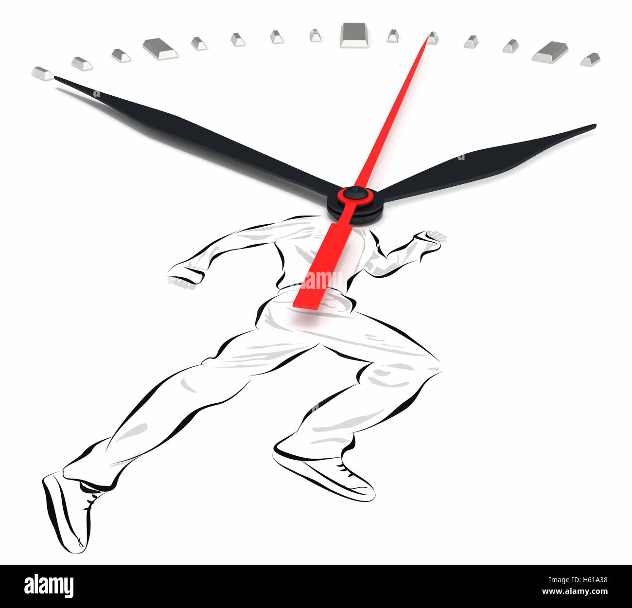 Watch clock hands line Cut Out Stock Images & Pictures - Alamy
