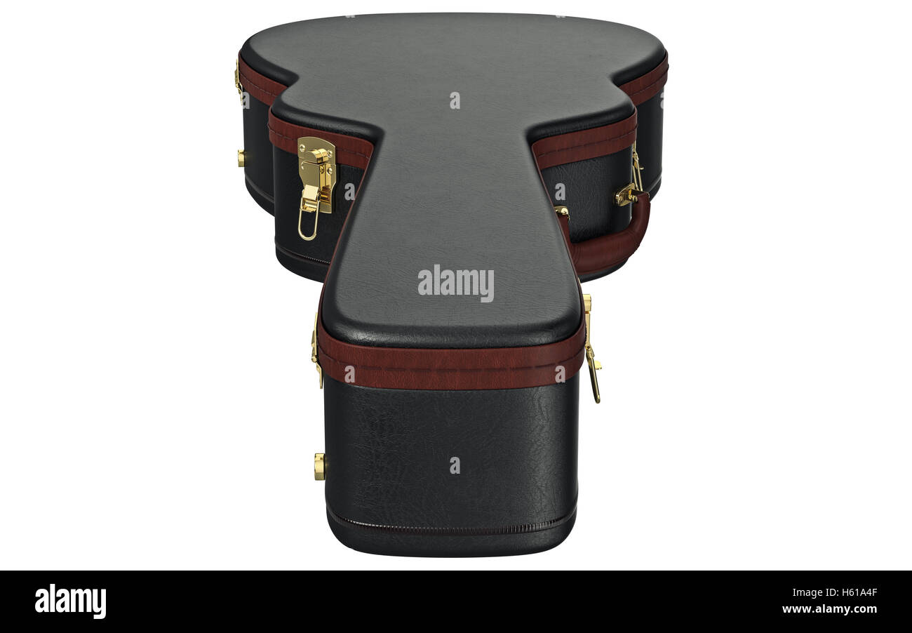 Black guitar case container, top view Stock Photo - Alamy