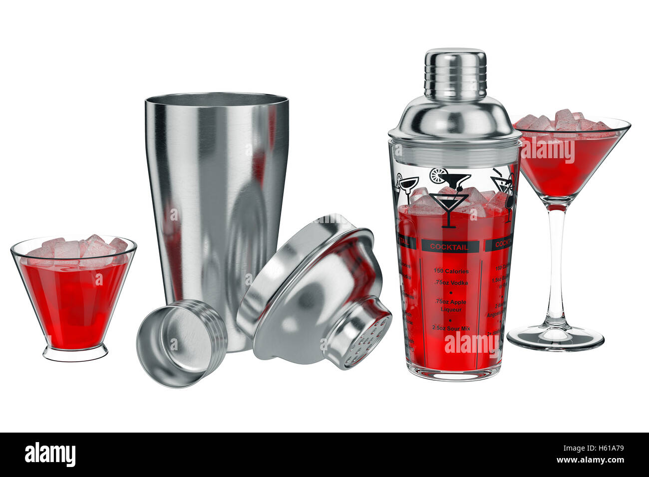 Cocktail shaker liquid inside, open view Stock Photo - Alamy