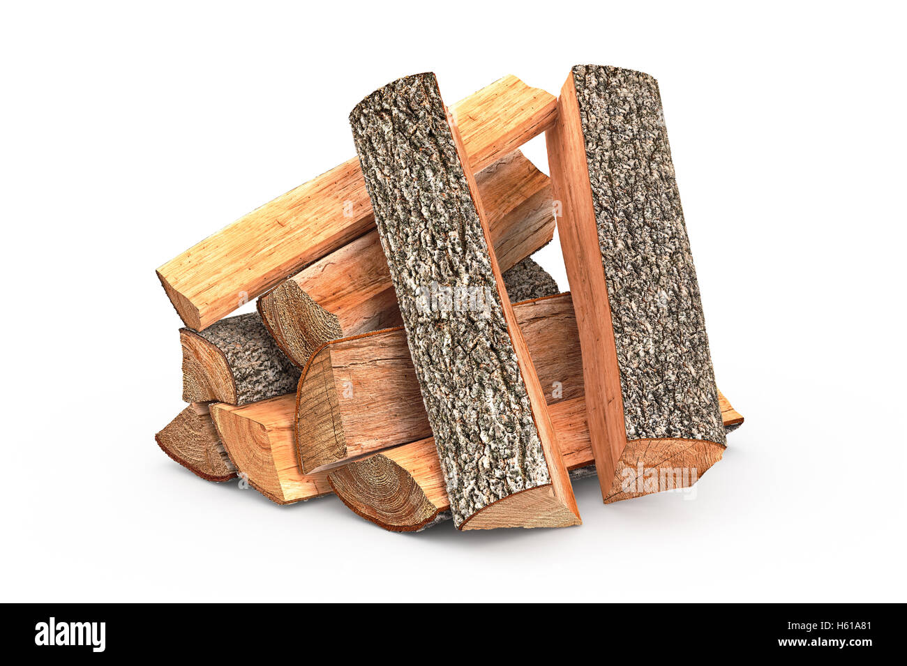 Firewood stack chopped Stock Photo - Alamy