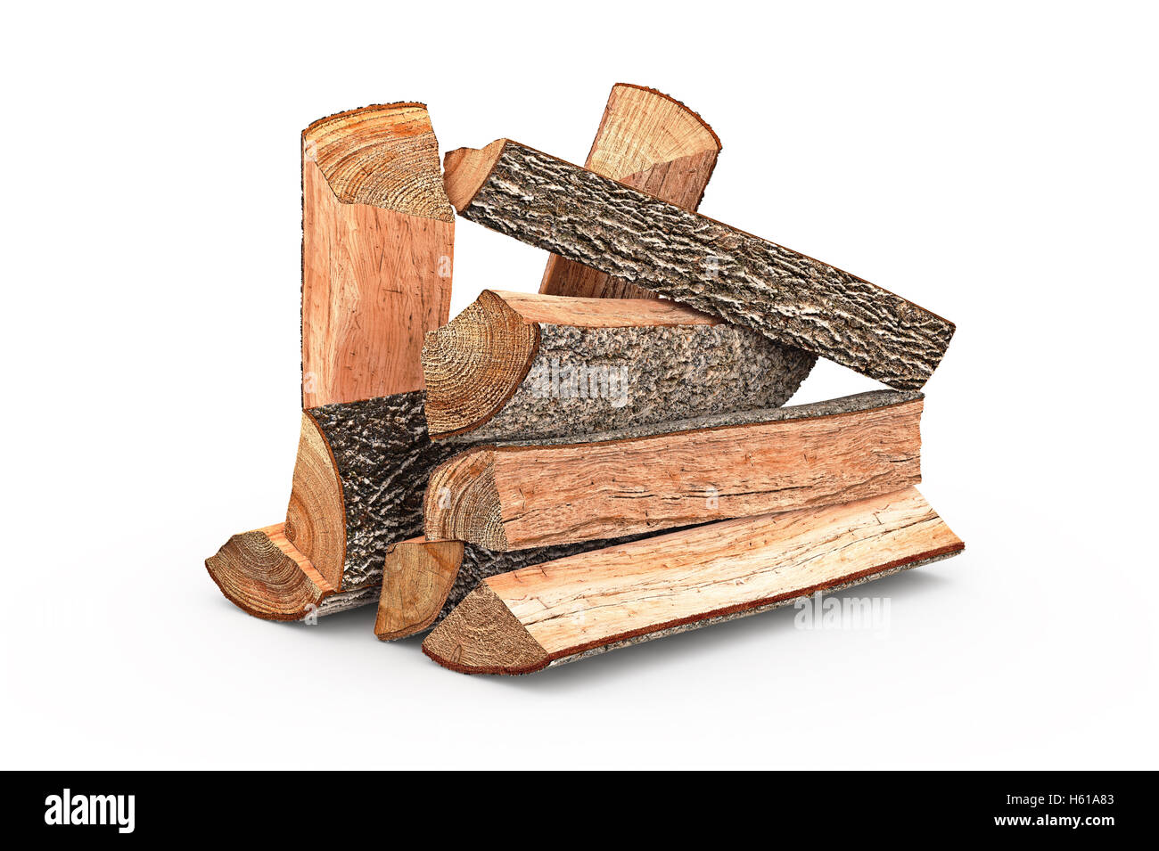 Firewood stack chopped Stock Photo - Alamy