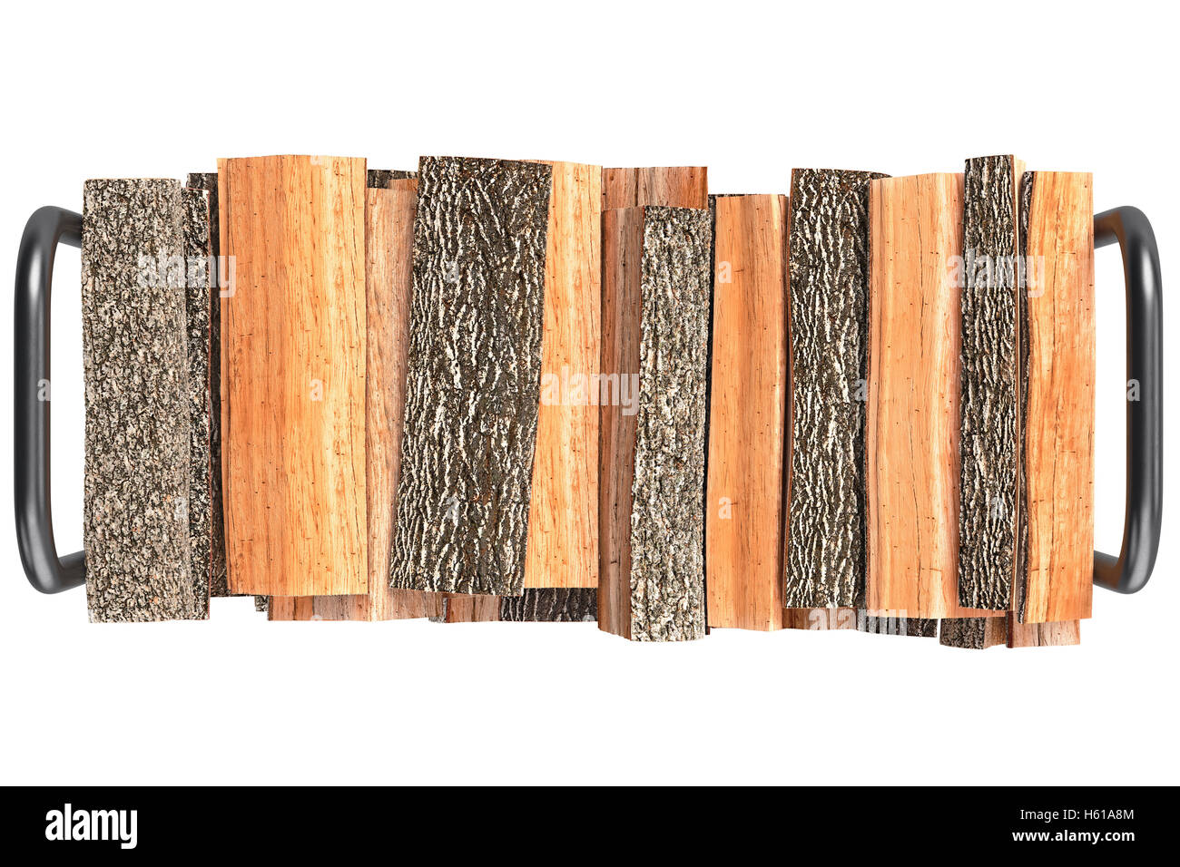 Firewood stack, top view Stock Photo - Alamy