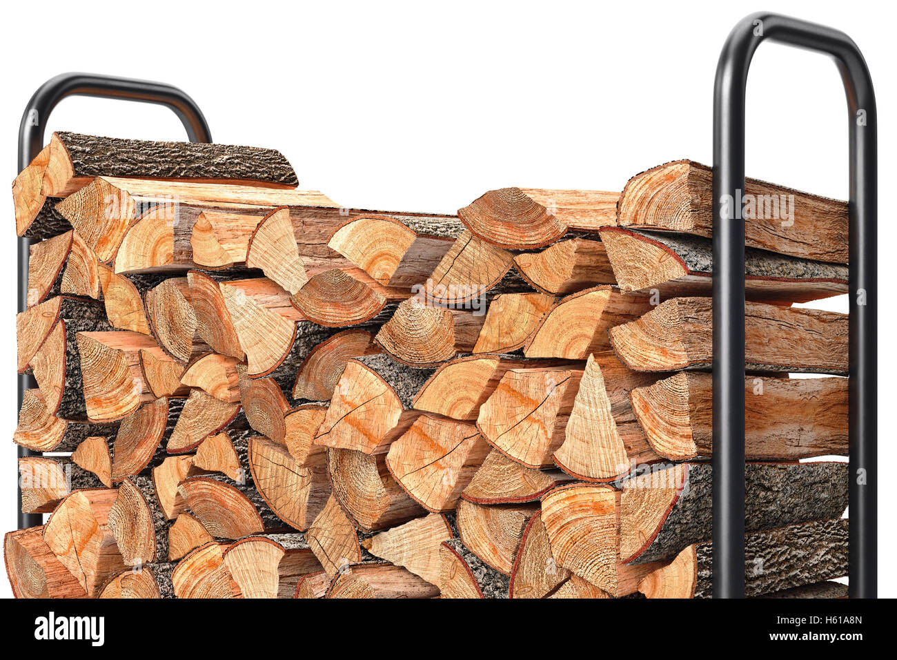 Firewood stack chopped, close view Stock Photo - Alamy