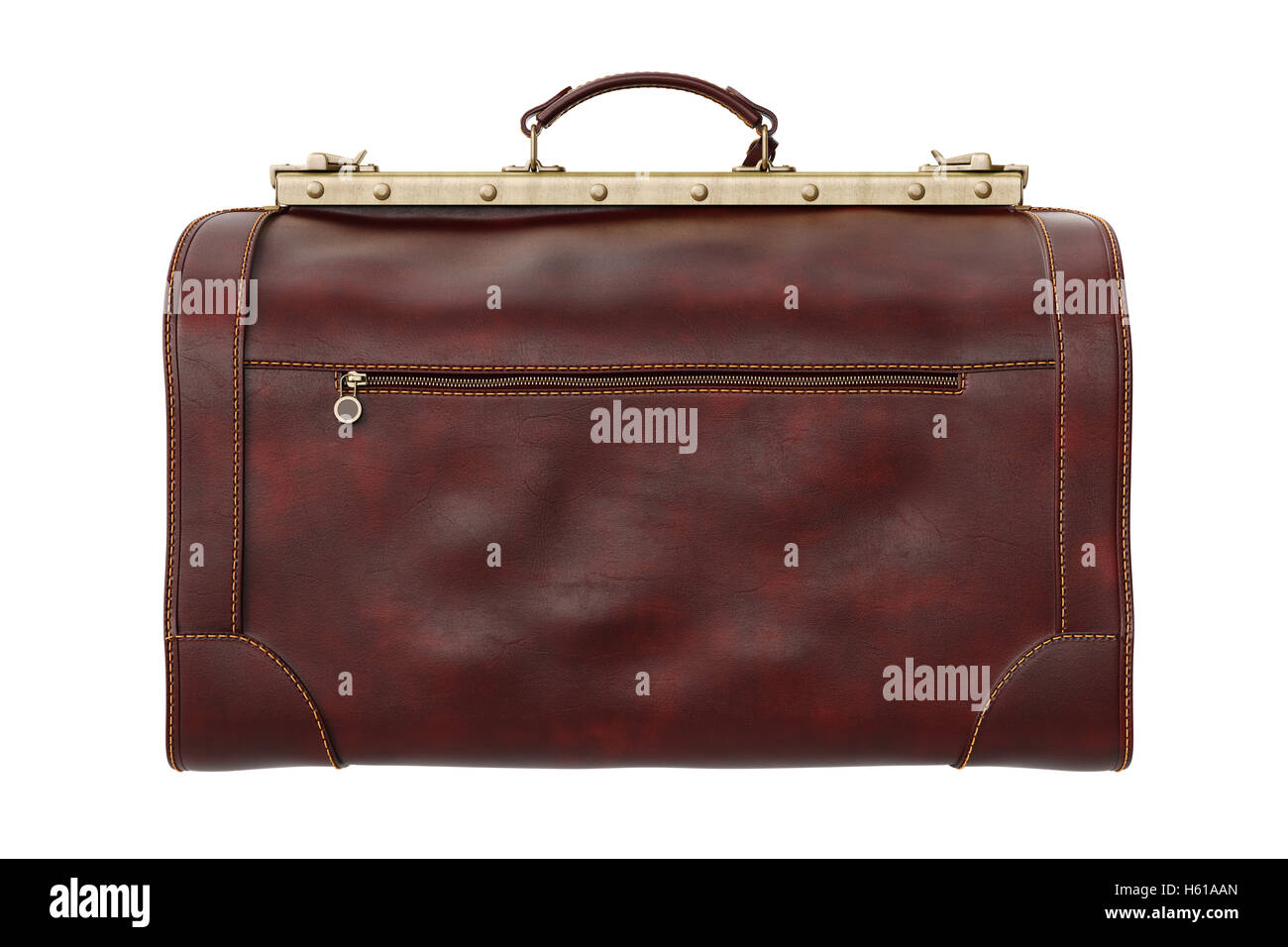 Travel bag leather, back view Stock Photo - Alamy