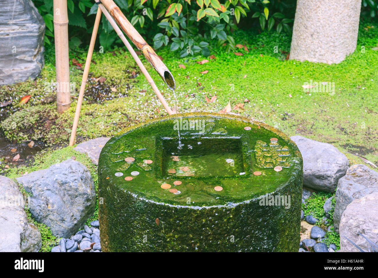 Japanese water feature uk bamboo hi-res stock photography and images ...
