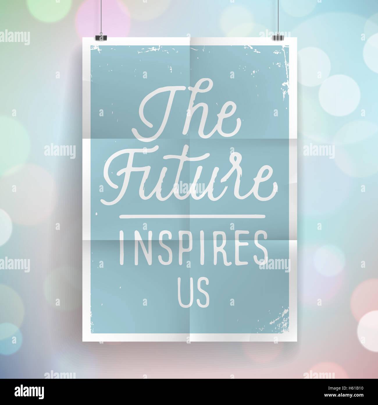 Poster with hand drawn lettering slogan on vintage background Stock ...