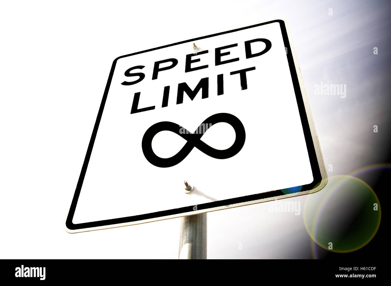 Speed Limit Infinity Sign Stock Photo - Alamy