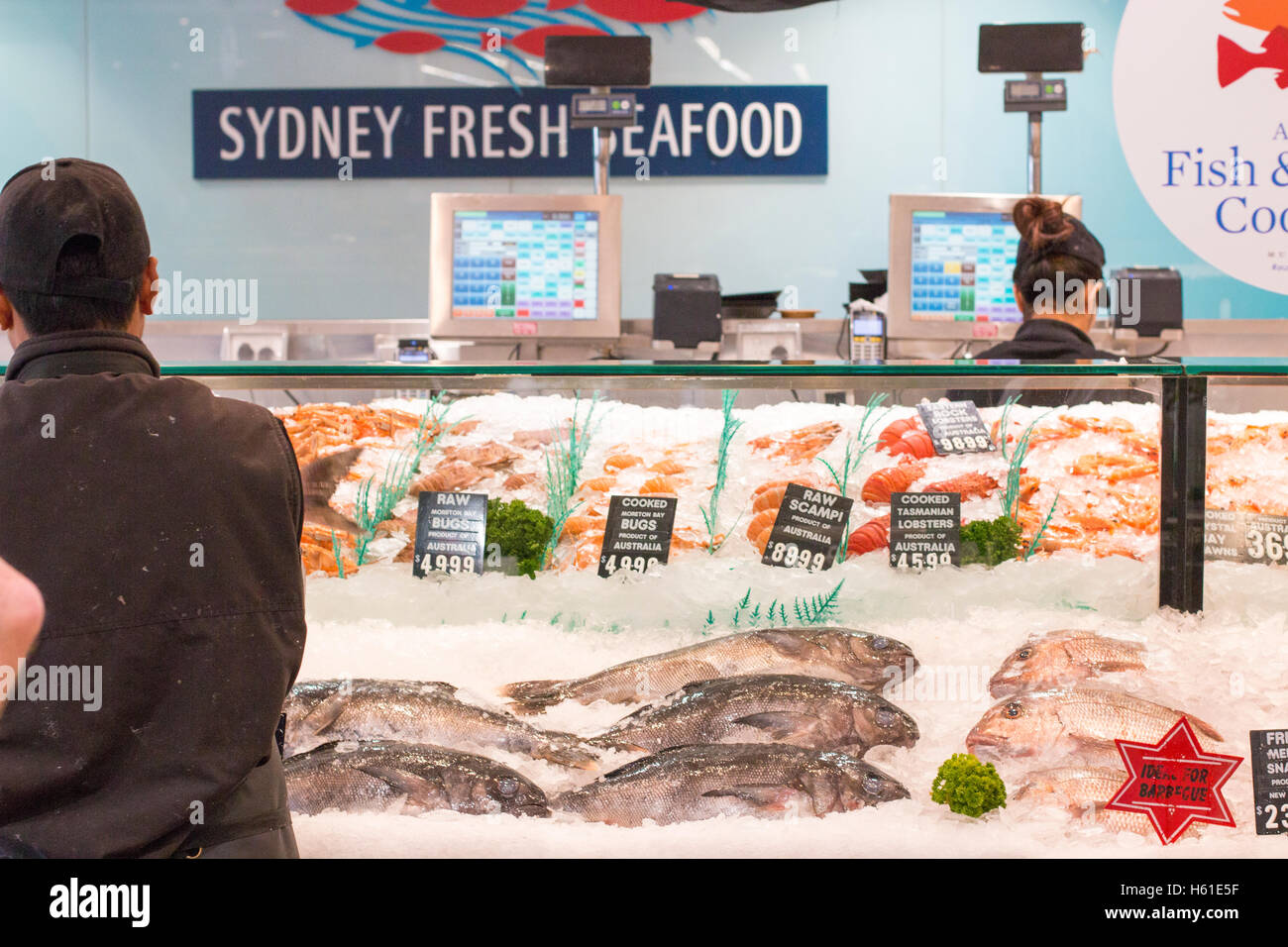 Sydney fishmongers store in Manly beach,Sydney,Australia Stock Photo ...
