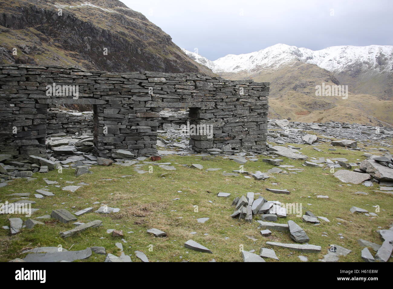 Disused slate quarry, Coniston Old Man Stock Photo - Alamy