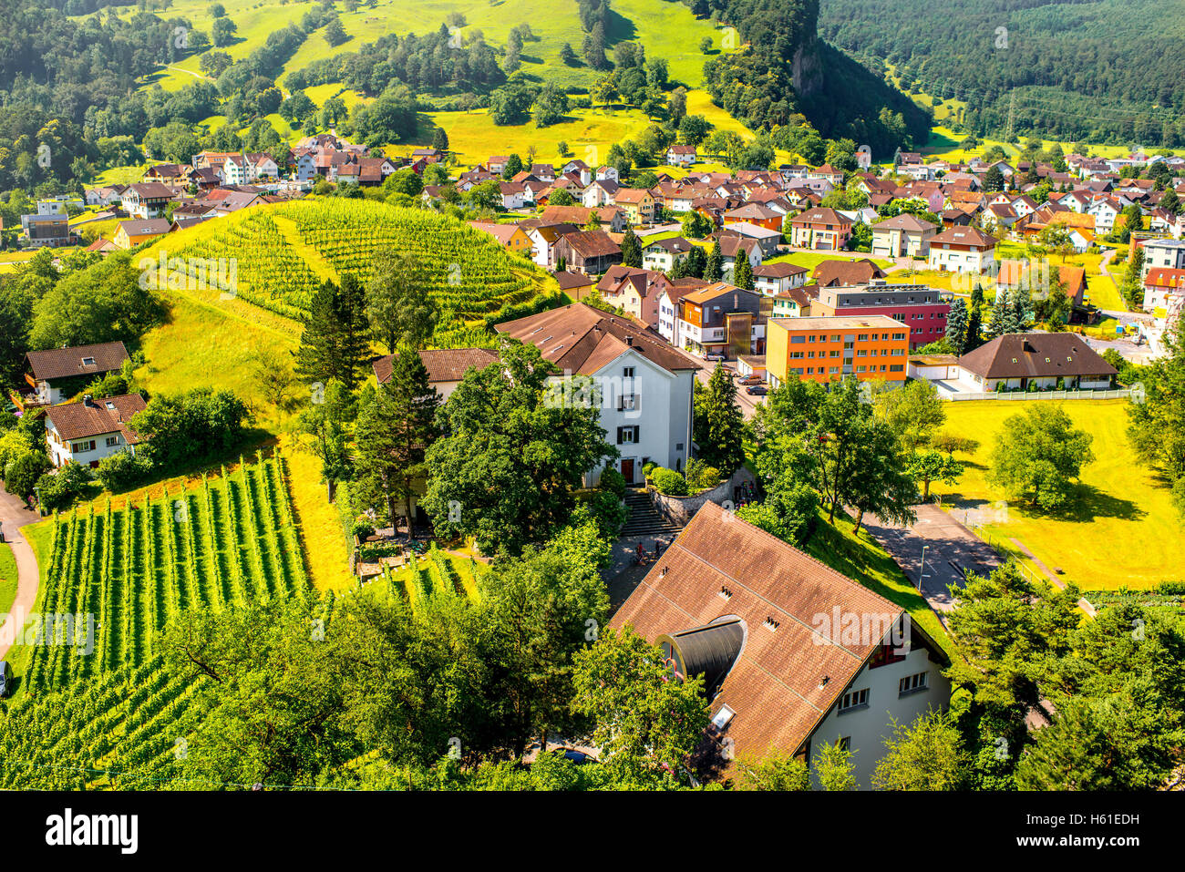 Balzers village in Liechtenstein Stock Photo - Alamy