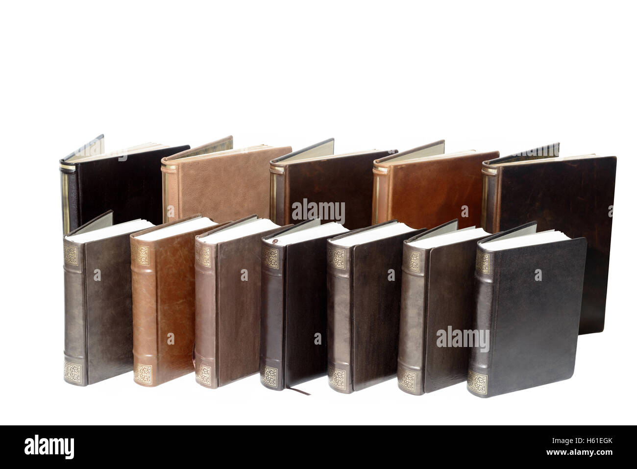 Big stack of old antique books isolated on white background Stock Photo ...