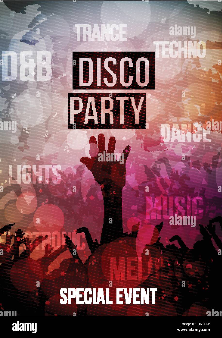 Abstract Grunge Party Template - Vector Illustration Stock Vector Image & Art - Alamy