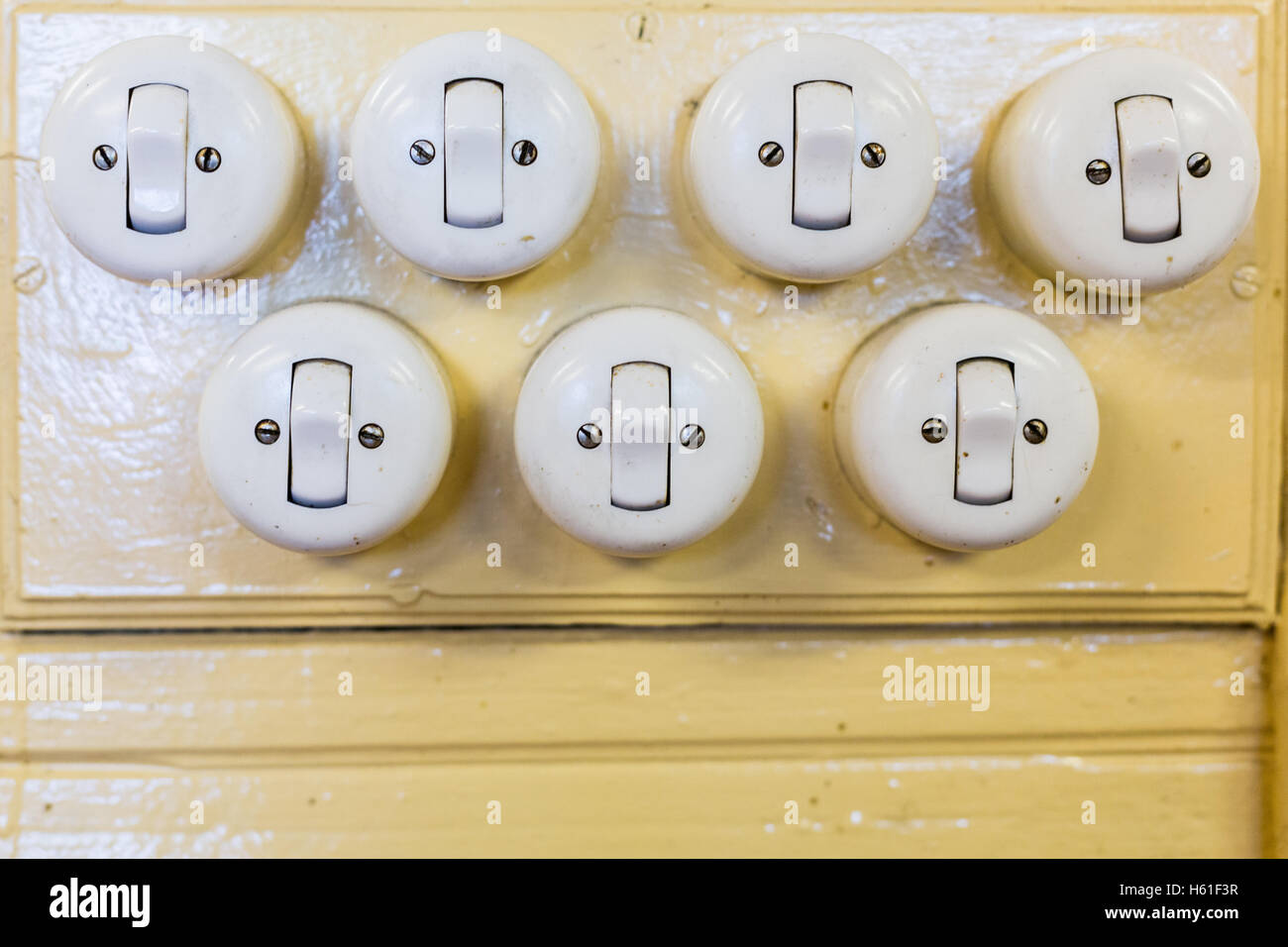 Old button light switches hi-res stock photography and images - Alamy