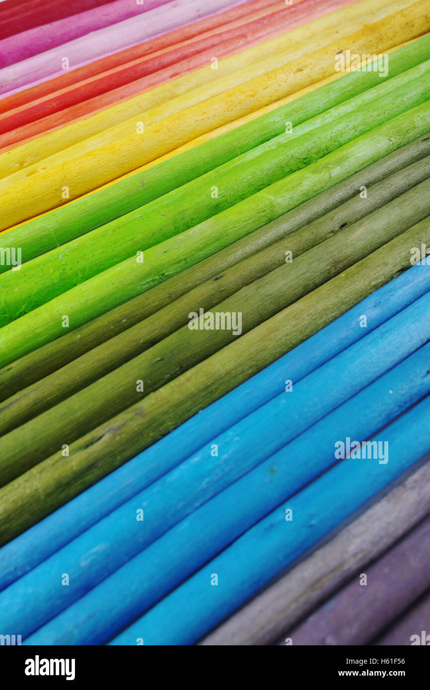 Decorative colorful wooden sticks on white background Stock Photo - Alamy