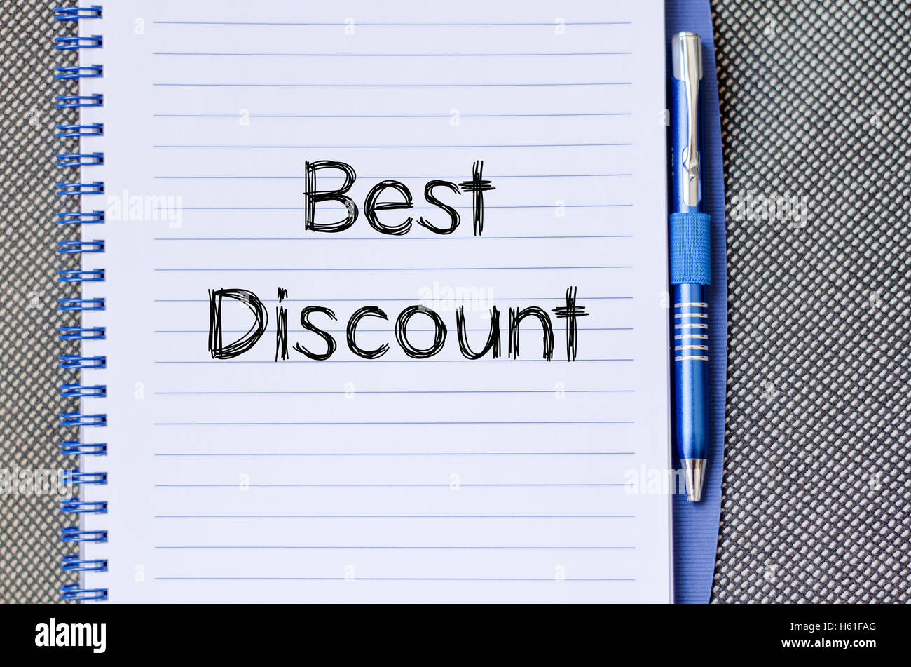 Best discount text concept write on notebook Stock Photo - Alamy