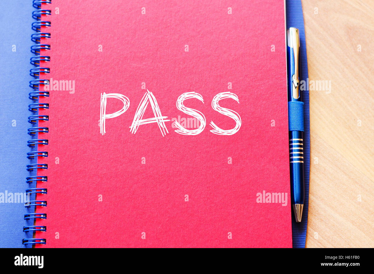 Pass text concept write on notebook Stock Photo - Alamy
